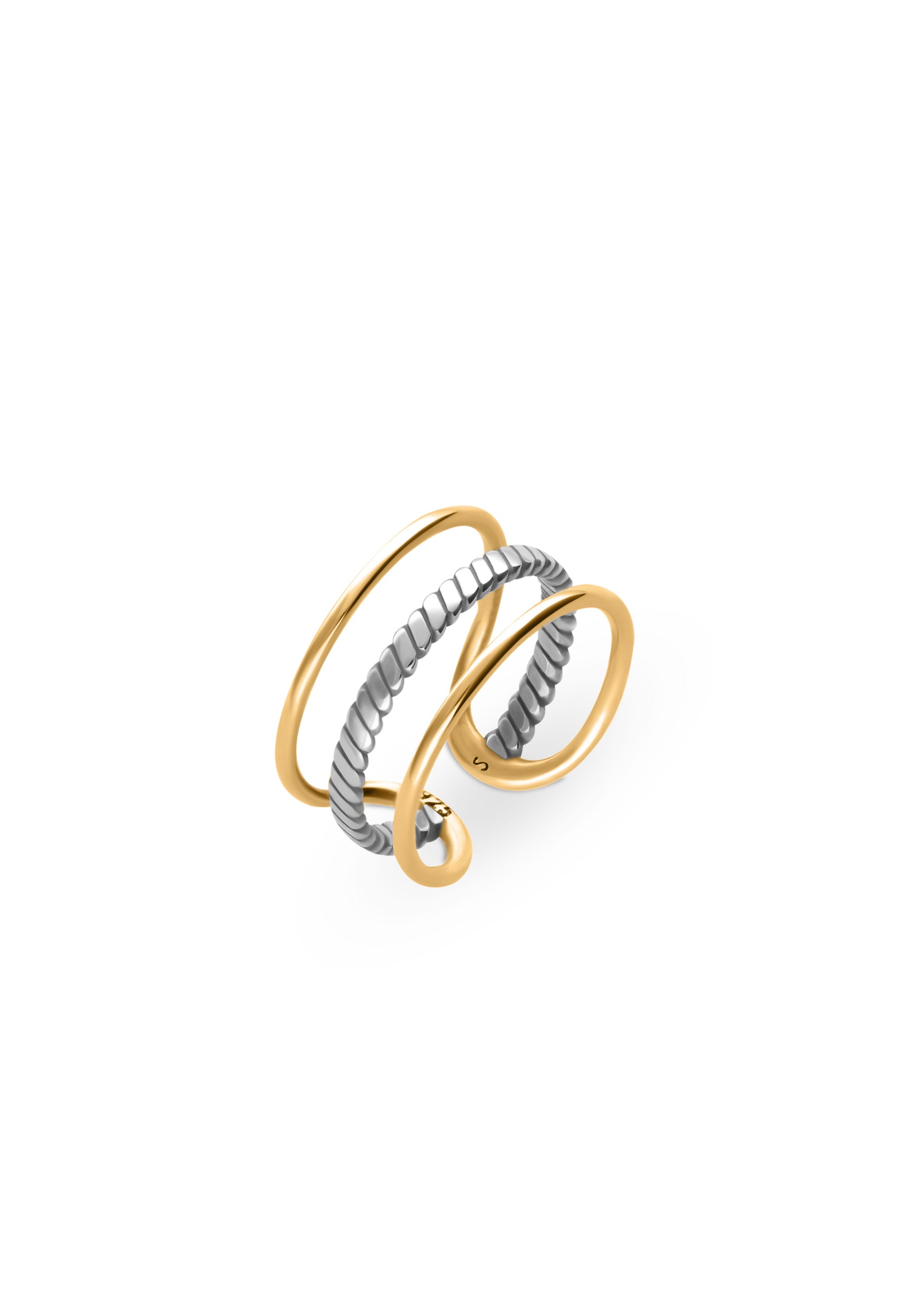 TANIKA BICOLOR RING | Triple Silver and Gold Ring – San Saru