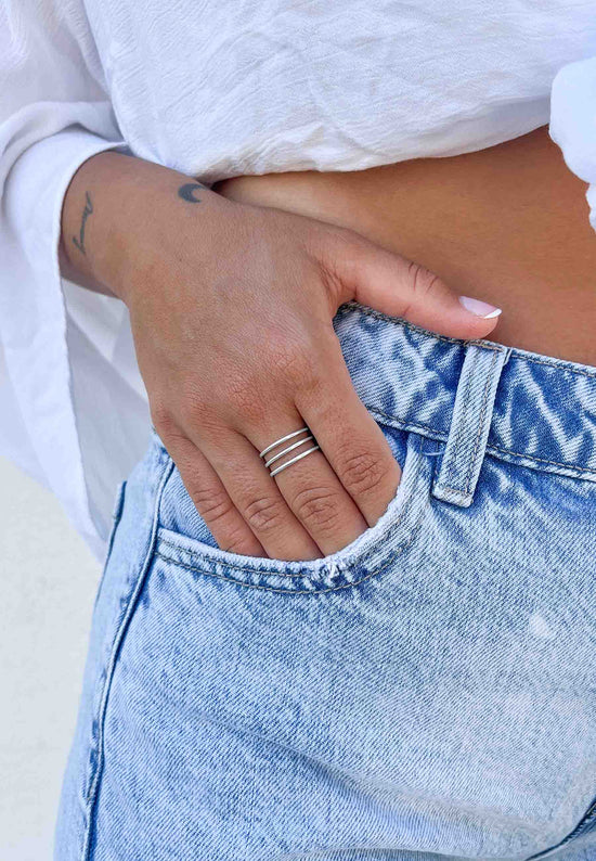 KANU RING | Plain Silver Triple Ring – San Saru