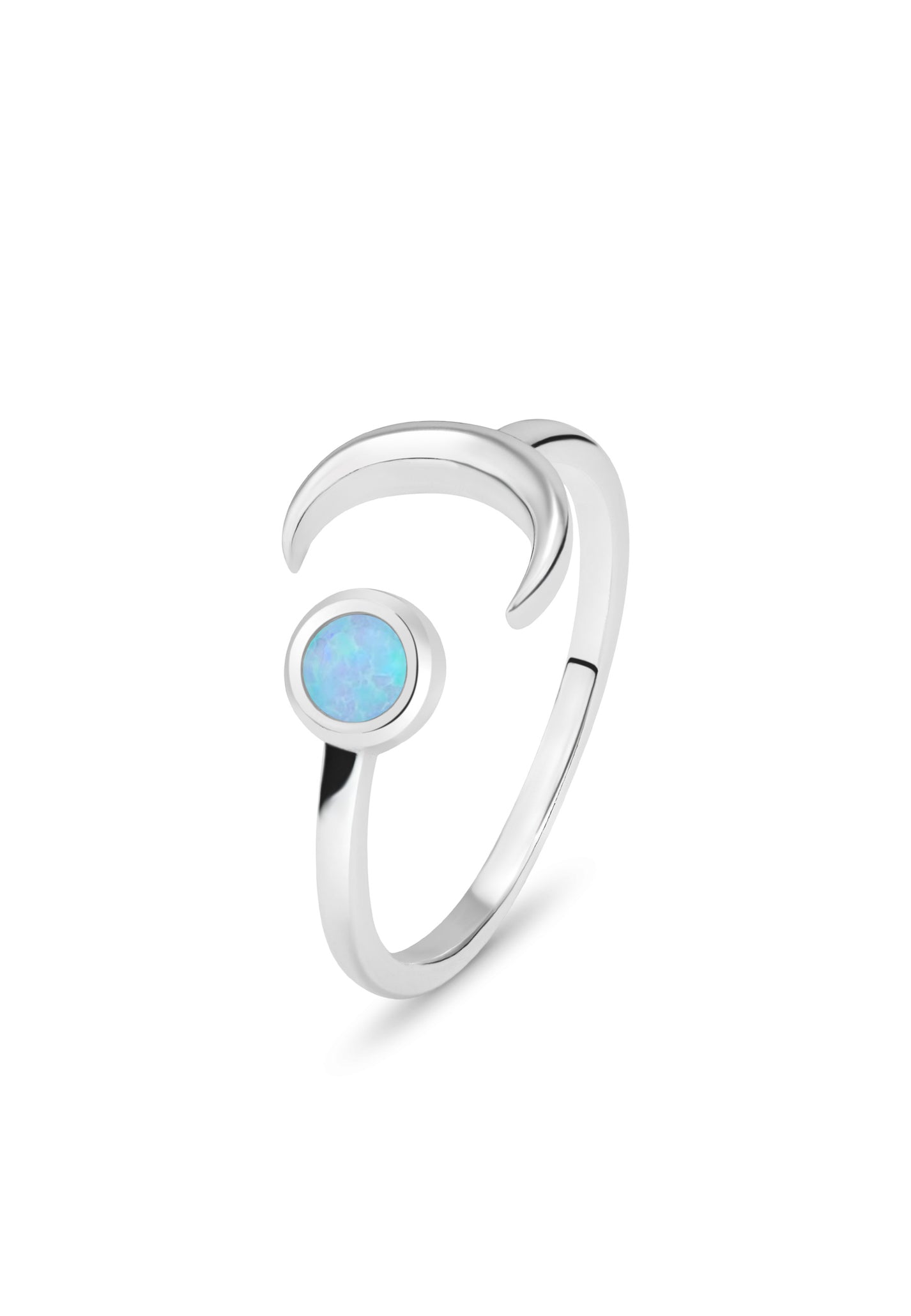 ANILLO LINA | Anillo Luna de Plata con Ópalo Elaborado – San Saru