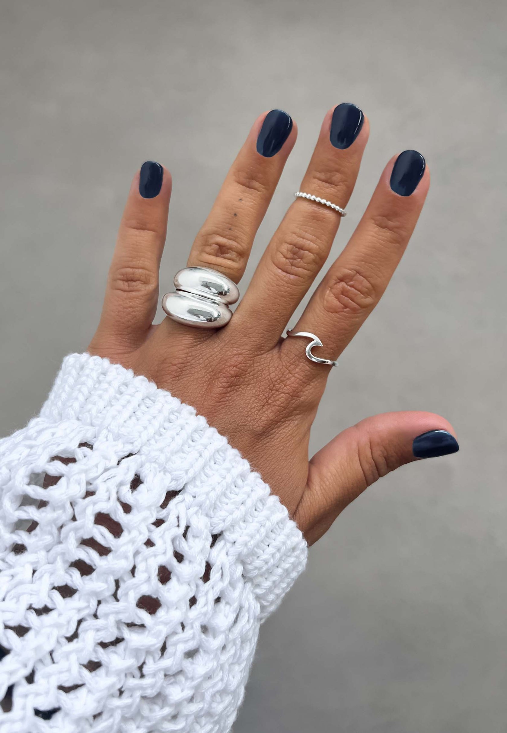 Silver Wave Ring | LAHAR RING | San Saru Shop