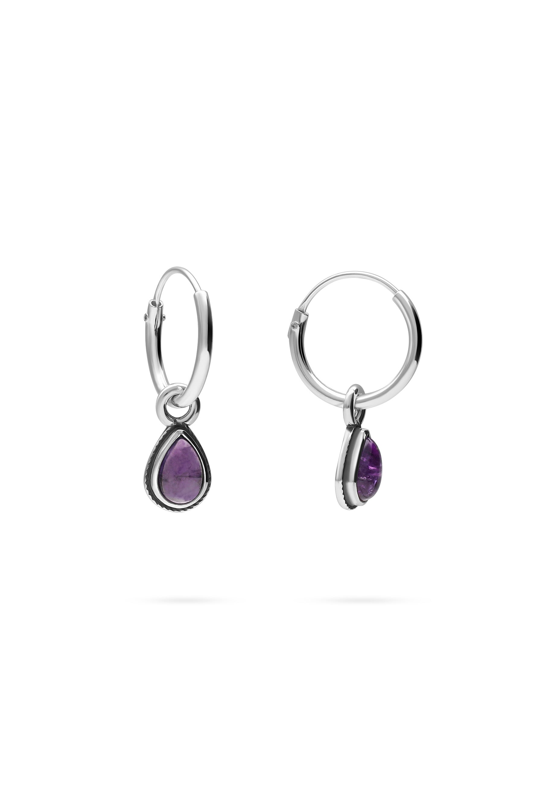 BOOND (12MM) EARRINGS | Hoops with Amethyst – San Saru