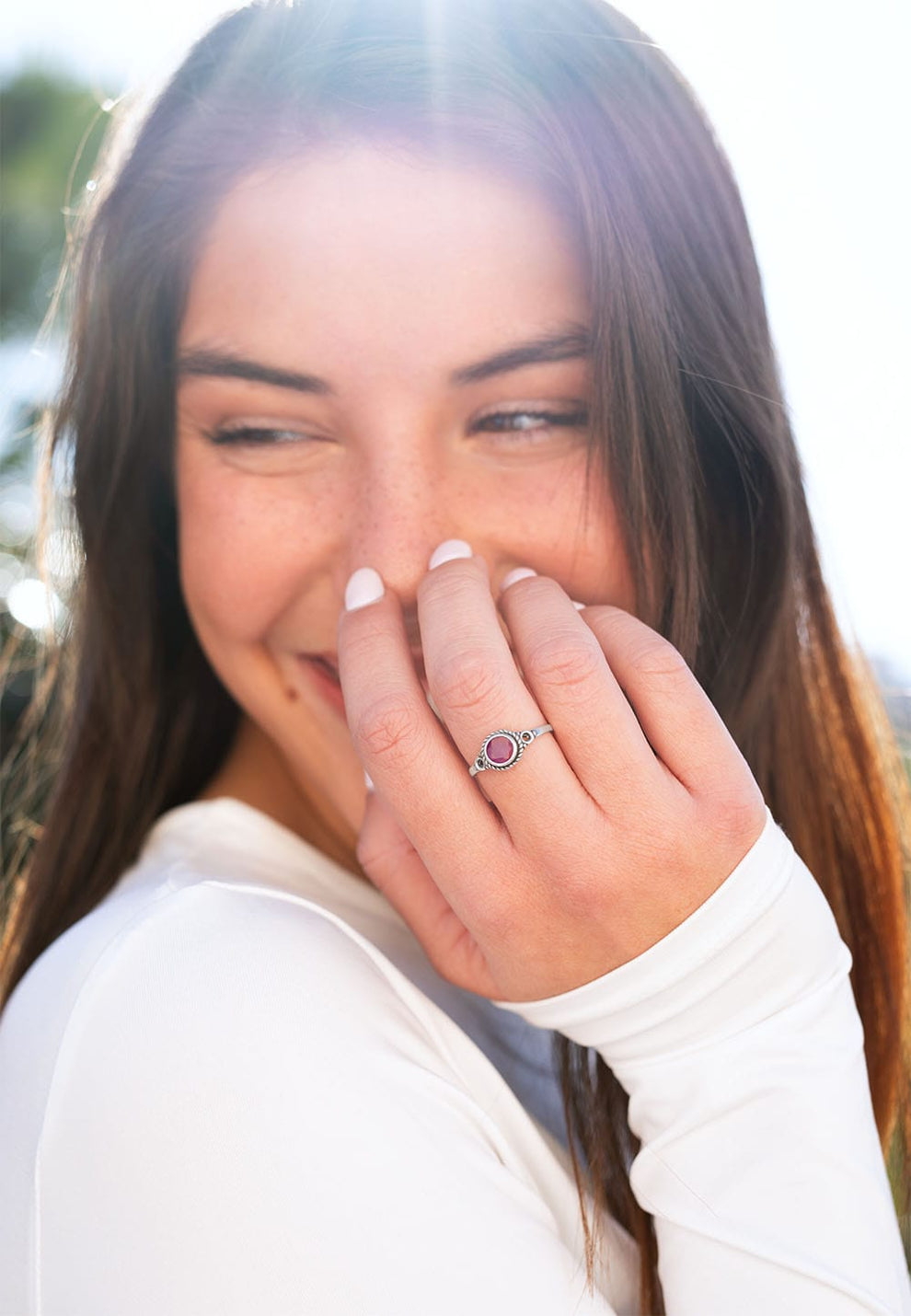 AMIT RING | Silver Ring with Ruby | San Saru