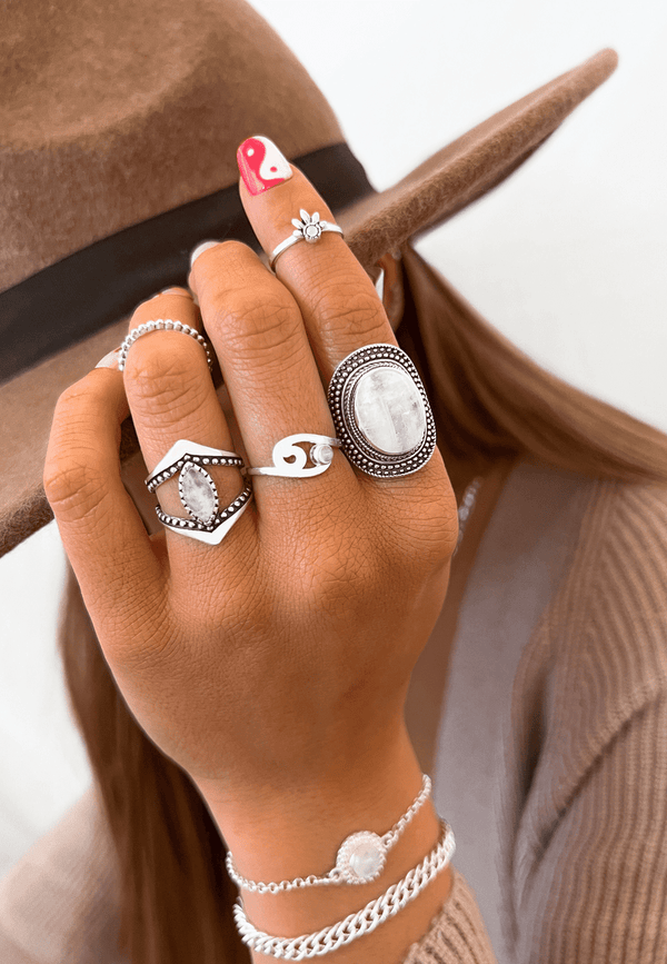 ANANDA RING | Silver Ring with Moonstone – San Saru